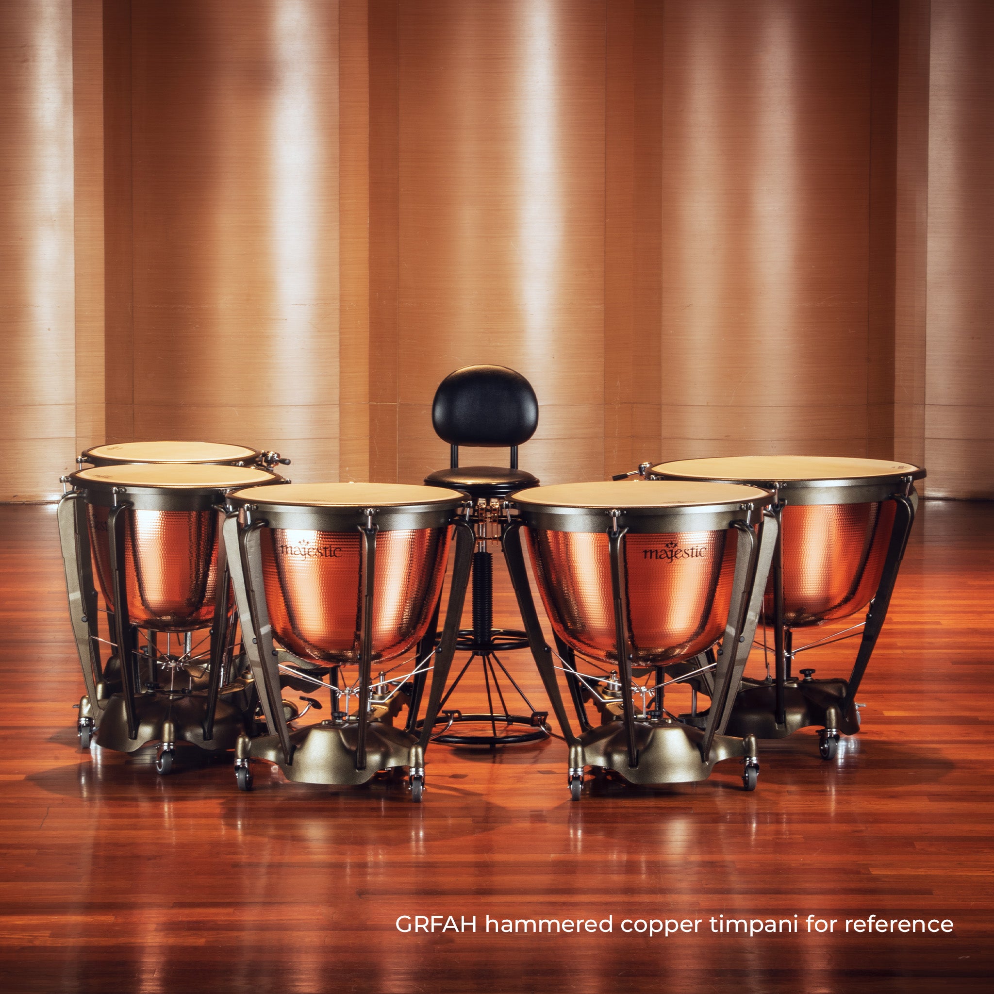 Majestic Symphonic Grand polished copper timpani, hand & foot tuner ...