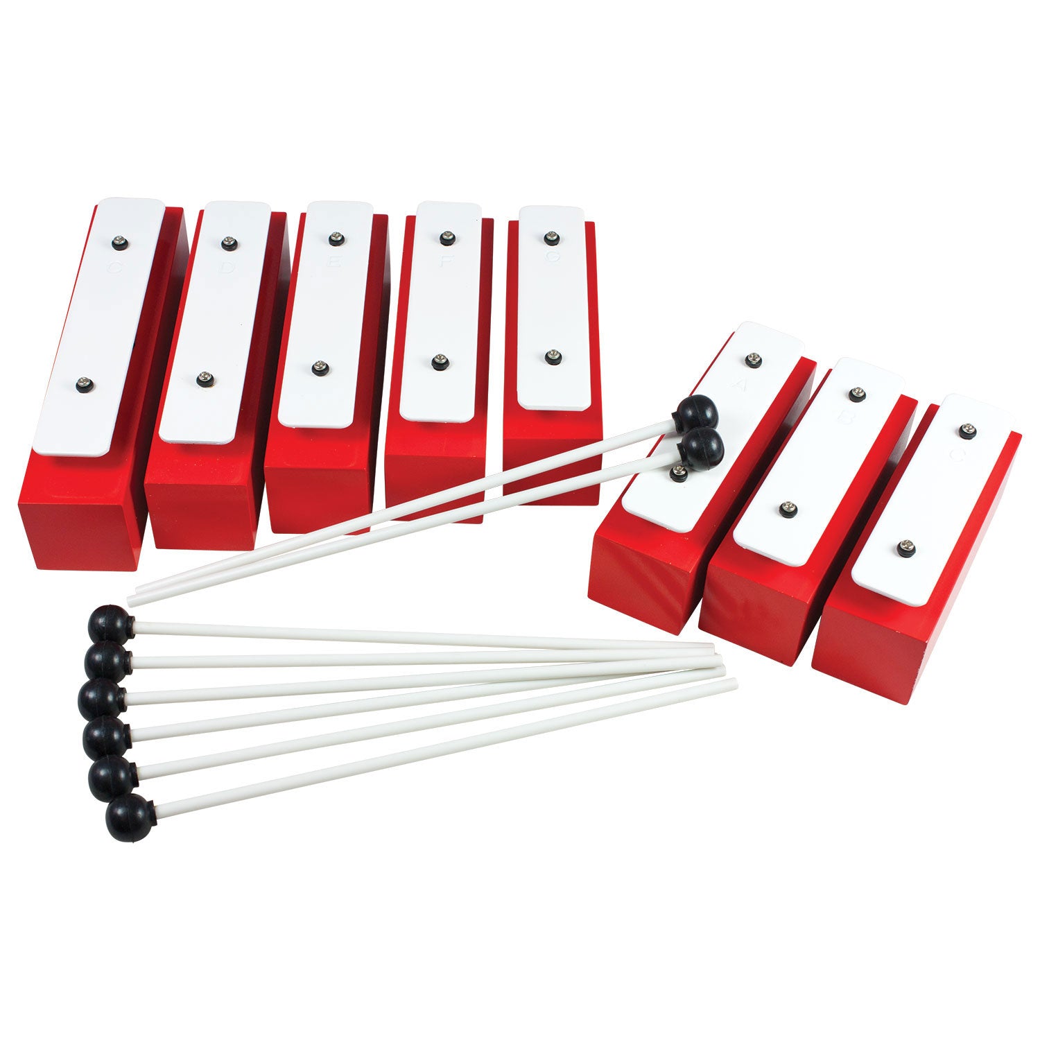 Percussion Plus 8 note chime bar set supplied with 8 beaters